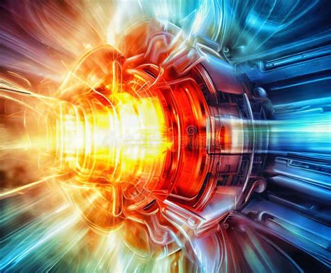 Abstract High Temperature Nuclear Fusion Reaction Concept Stock