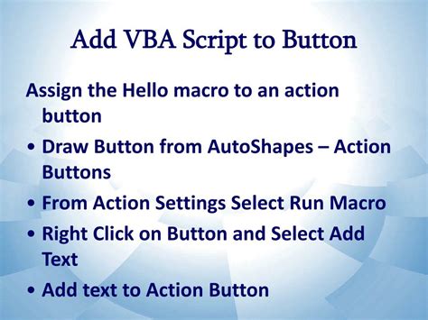 Ppt Welcome To Transforming Powerpoint Creating An Interactive Environment Using Vba