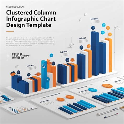 Clustered Column Infographic Chart Design Template Set Compare