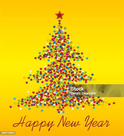 크리스마스 나무의 형태로 여러 가지 빛깔된 레인 보우 색종이 벡터입니다 엽서 또는 새 해의 휴일에 초대 텍스트 또는 광고를 위한 여유 공간 12월에 대한 스톡 벡터 아트 및