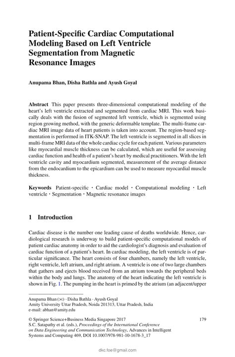 pdf patient specific cardiac computational modeling based on left ventricle segmentation from