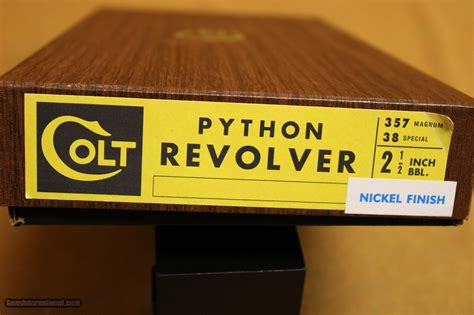 COLLECTOR GRADE Colt Python W Box Nickel 2 5 Inch 1968