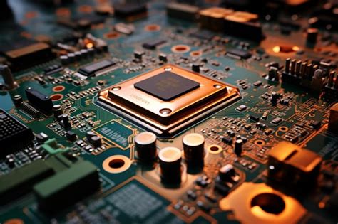 Premium Ai Image The Circuit Board Featuring Embedded Components