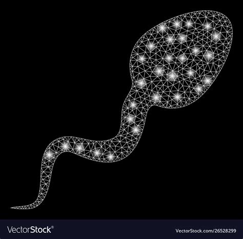 Flare Mesh Carcass Sperm With Spots Royalty Free Vector