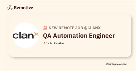 [hiring] Qa Automation Engineer Clanx
