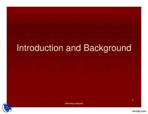 Background And Introduction 2 Basics Of Data Warehousing Lecture Slides