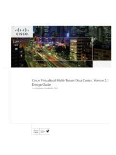 Cisco Virtualized Multi Tenant Data Center Version Cisco Virtualized Multi Tenant