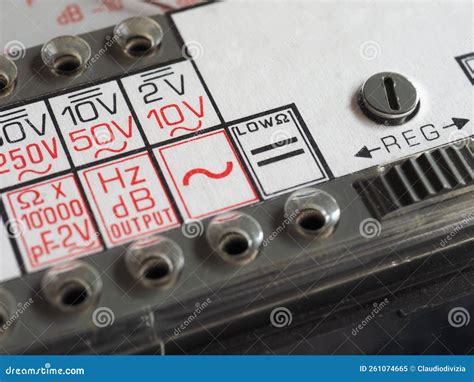 Electrical Symbol On Vintage Analog Multimeter Stock Image Image Of