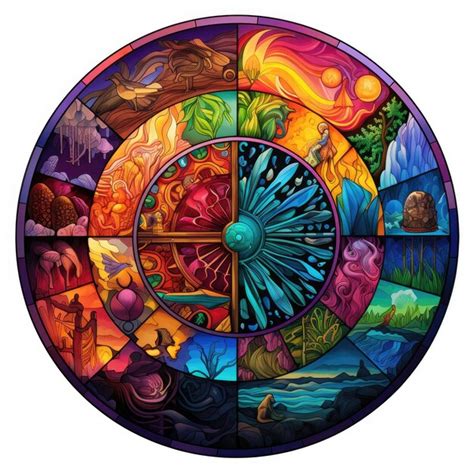 Premium Ai Image Vibrant Circle Of Life Embracing Colors On A Crystal