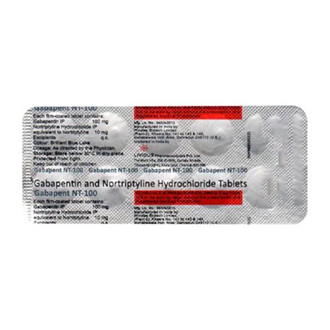 Buy Gabapent Nt 100 Tablet 10s Online At Upto 25 Off Netmeds