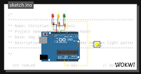 Arduino Light Chaser Wokwi Esp32 Stm32 Arduino Simulator