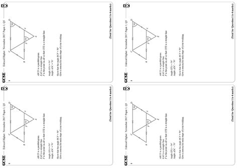 Angles Parallel Lines Higher Gcse Questions Small Total For Question 1 Is 4 Marks Gcse Abcd