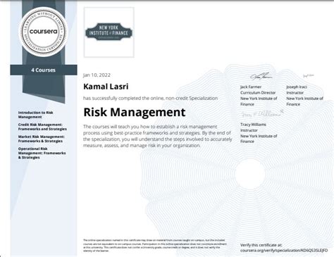 Im Delighted To Share My Completion Certificate For The Risk