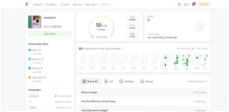 Aneesha Ck On Linkedin Thrilled To Share A Milestone Moment 50 Leetcode Problems Conquered 🌟