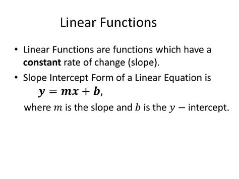 Linear And Absolute Value Functions Linear Functions Are