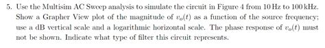 Solved 5 Use The Multisim Ac Sweep Analysis To Simulate The