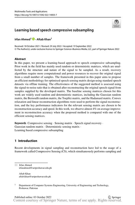 Learning Based Speech Compressive Subsampling Request Pdf