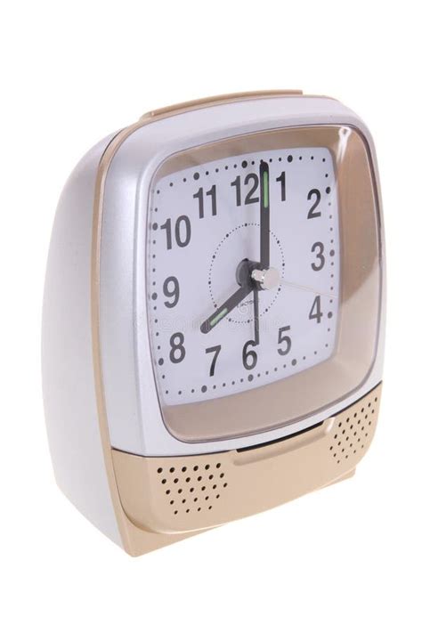 Analog Alarm Clock Showing 3 Pm Or 3 Am Isolated On White Background Analog Alarm Clock Showing 3 Pm Or 3 Am Isolated On White Background
