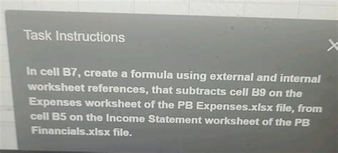Task Instructions In Cell Create A Formula StudyX