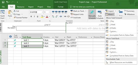 MS Project Shift The Whole Schedule Access Excel Tips