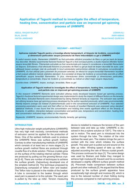 Pdf Application Of Taguchi Method To Investigate The Effect Of Temperature Heating Time