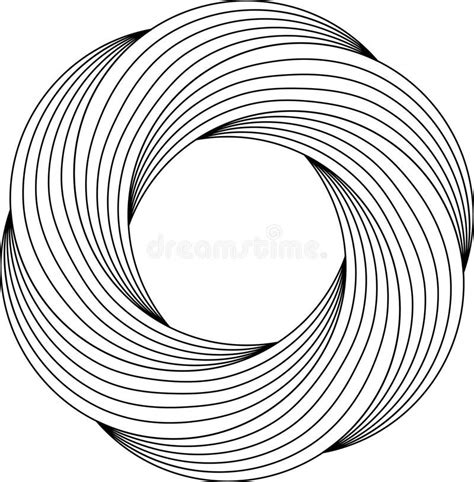 Circular Rotation Flower Pattern Swirling Finer Lines Ring Template