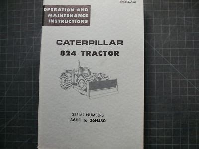 Cat Caterpillar 824 Tractor Owner Operation Operator Guide Manual 36h