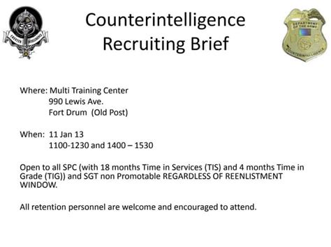 Counterintelligence Rec Brief Ppt Counterintelligence Rec Brief Ppt
