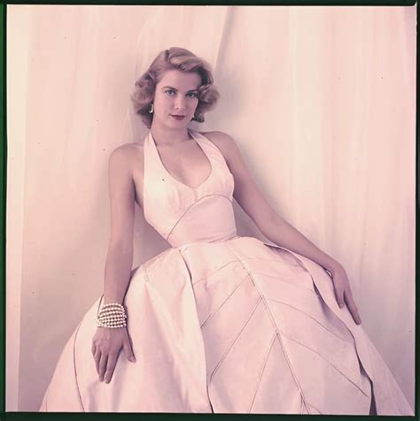 Grace Kelly Wearing A Pink Oleg Cassini Designed Dress Photographed By Milton H Greene In