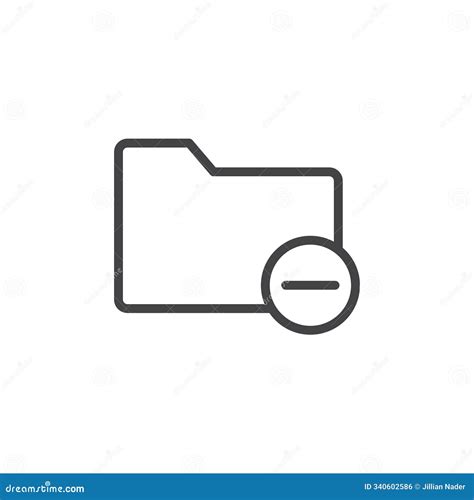 Remove Folder Icon Thin Outline Art Symbol Stock Illustration