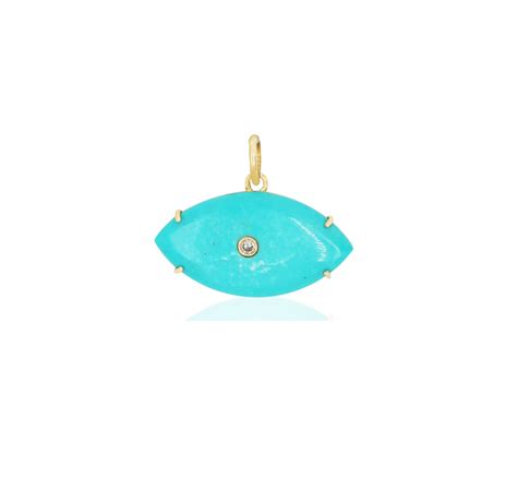14k Turquoise Evil Eye Pendant Vintage La Rose