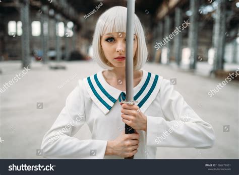 Pretty Anime Girl Sword Doll Blade Shutterstock