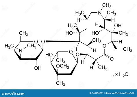 Chemical Structure Of Azithromycin Drug Substance Stock Illustration Illustration Of Drug