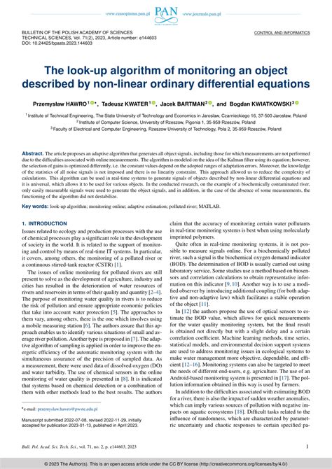 Pdf The Look Up Algorithm Of Monitoring An Object Described By Non