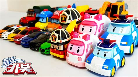 헬로카봇 또봇 폴리 경찰차 소방차 구급차 견인차 트럭 포크레인 장난감자동차 변신놀이 Carbot Tobot Poli Car