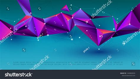 Vector 3d Illustration Geometric Polygon Linetriangle Stock Vector Royalty Free 1440809939