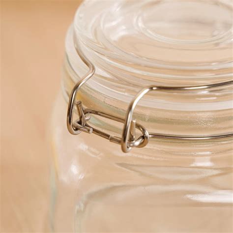 Set Of 4 Glass Storage Kitchen Jars With Clip Lids 500ml Online