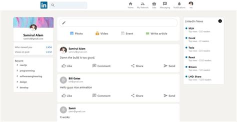 Md Samirul Alam On Linkedin Linkedin Clone With React And Firebase