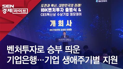 벤처투자로 승부 띄운 기업은행기업 생애주기별 지원 Youtube