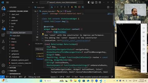 flutter lecture2 column and rows youtube