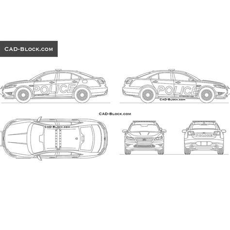 Ford Taurus Police Interceptor 2013 Vector Car Drawings