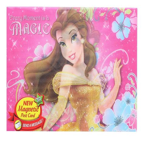 Disney Princess Belle 3d Motion Picture Card Magnet