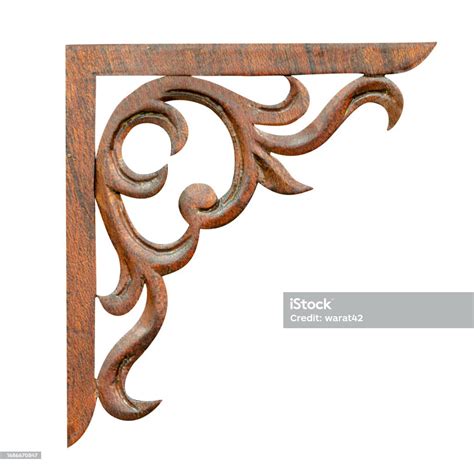 흰색 배경에 격리된 스타일 태국 패턴 아트가 있는 요소 나무 조각에는 클리핑 경로가 포함됩니다 0명에 대한 스톡 사진 및 기타 이미지 Istock