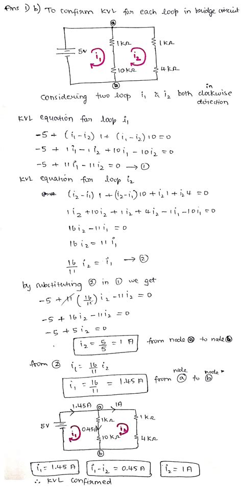 Solved Confirm Kcl For Each Node And Kvl For Each Loop In The Bridge Course Hero