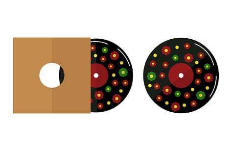 플라스틱 복고풍 빈티지 비닐 플레이트 90년대 스타일의 음악 개념 그림 가리기에 대한 스톡 벡터 아트 및 기타 이미지 가리기 검은색 과거 Istock