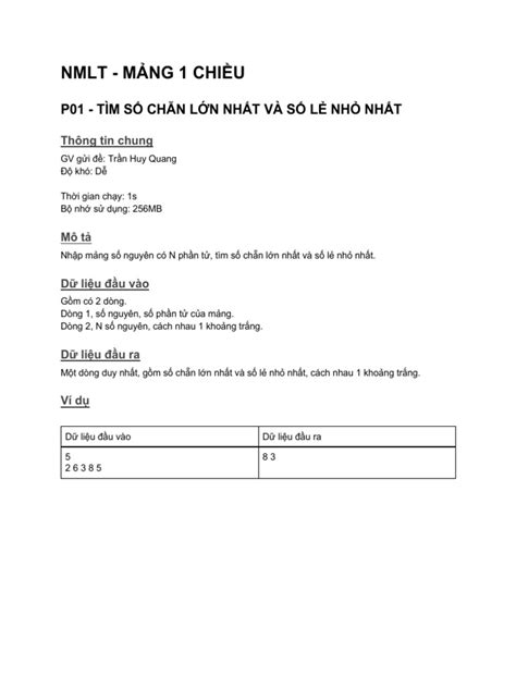 1d Array Problems Pdf