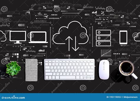 Cloud Computing With A Computer Keyboard Stock Illustration