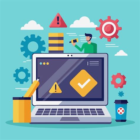 Premium Vector Laptop Showing A Check Mark Laptop Troubleshooting Concept Under Constuction