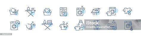 세탁 및 다림질 옷 아이콘 세트입니다 손과 기계 서비스 얼룩 제거 비누 완벽한 픽셀 T 셔츠에 대한 스톡 벡터 아트 및 기타 이미지 T 셔츠 가사 집안일 기계류