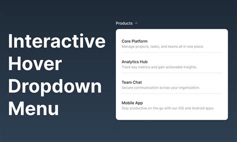 Interactive Hover Dropdown Menu Figma